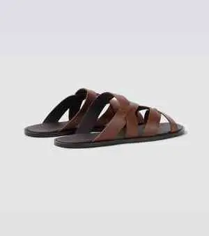 Manolo Blahnik Marvin Leather Sandals - Brown