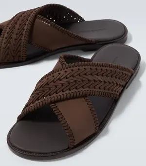 Manolo Blahnik Tex Leather Sandals