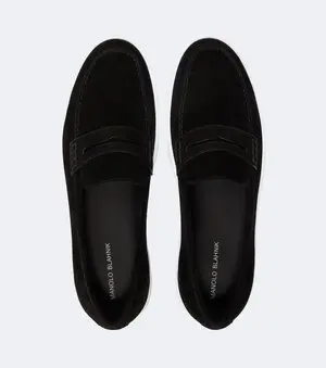 Manolo Blahnik Ellis Suede Loafers - Black