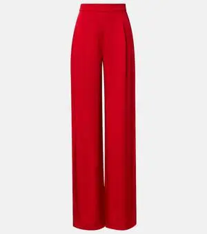 Max Mara Msecono High-Rise Wide-Leg Pants Red
