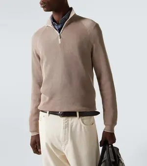 Brunello Cucinelli Cotton Half-zip Sweater