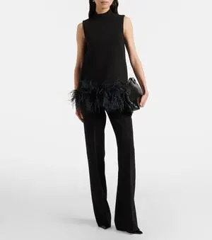 Max Mara Feather-trimmed Top