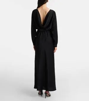 Max Mara Draped Satin Gown - Black