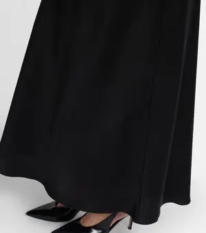 Max Mara Draped Satin Gown - Black