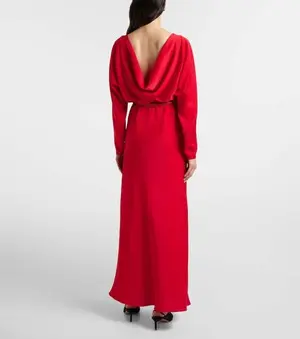 Max Mara Draped Satin Gown