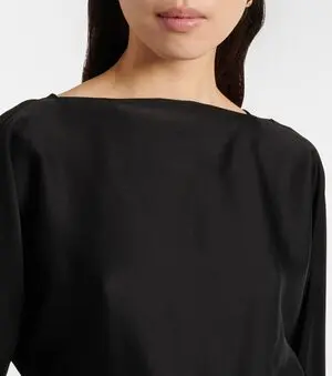 Max Mara Draped Satin Gown - Black