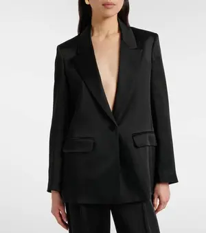 Max Mara Satin Crêpe Blazer - Black