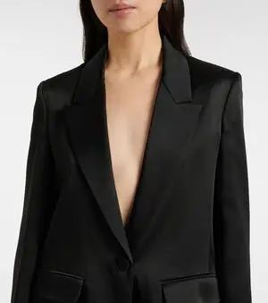 Max Mara Satin Crêpe Blazer - Black