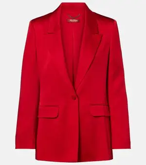 Max Mara Satin Crêpe Blazer Red