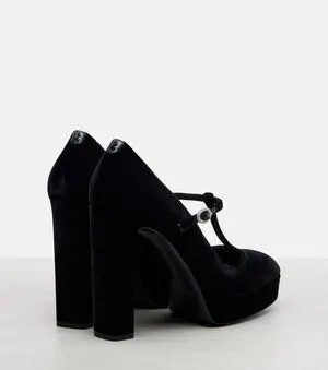 JIMMY CHOO Marene 120 Velvet Mary Jane Pumps
