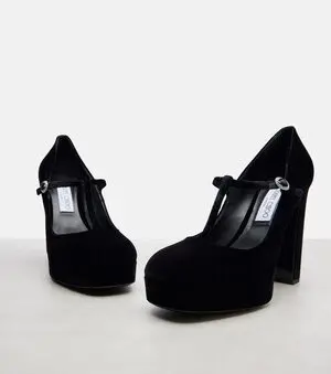 JIMMY CHOO Marene 120 Velvet Mary Jane Pumps