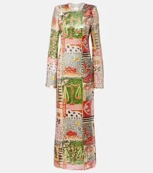 ALEMAIS Alémais X Laurence Leenaert Lumira Sequined Gown - Multicoloured