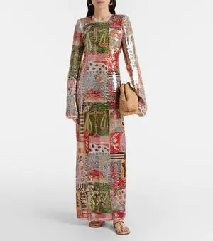 ALEMAIS Alémais X Laurence Leenaert Lumira Sequined Gown - Multicoloured
