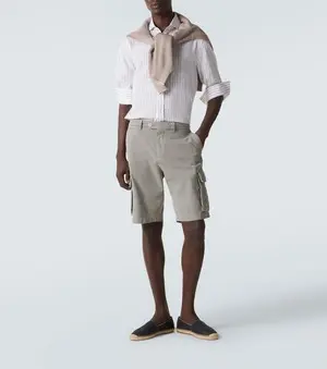 Brunello Cucinelli Cotton Cargo Shorts - Grey