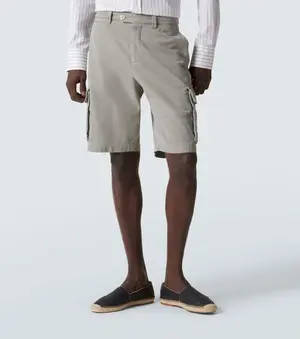 Brunello Cucinelli Cotton Cargo Shorts - Grey