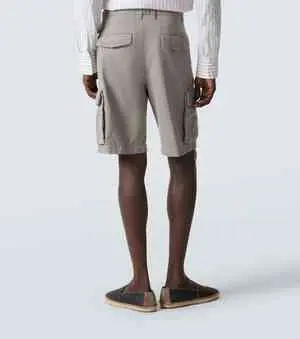 Brunello Cucinelli Cotton Cargo Shorts - Grey