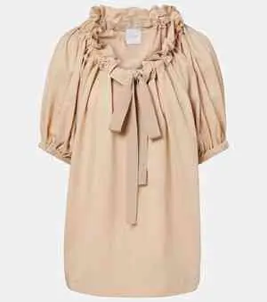 PATOU Ruffled Cotton Top - Beige