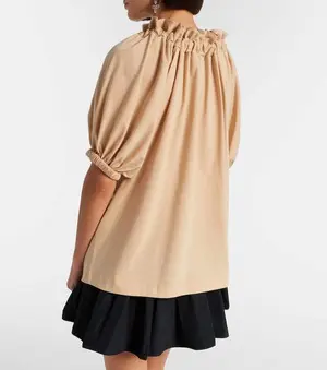 PATOU Ruffled Cotton Top - Beige