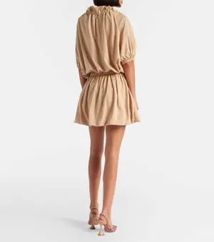 PATOU Tie-neck Mini Dress - Beige