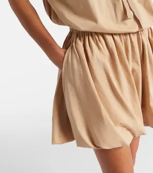 PATOU Tie-neck Mini Dress - Beige