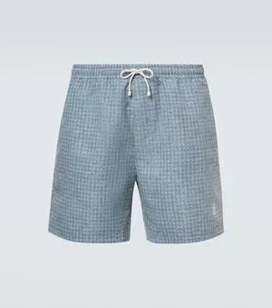 Brunello Cucinelli Printed Swim Trunks - Blue