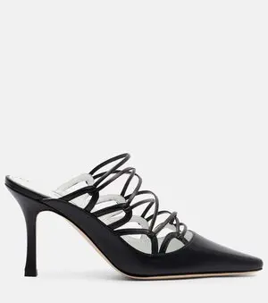 Manolo Blahnik Netas 90 Leather Mules
