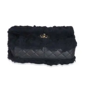 Chanel Shearling Quilted Lambskin Flap Bag