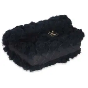 Chanel Shearling Quilted Lambskin Flap Bag
