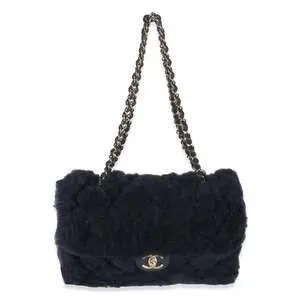 Chanel Shearling Quilted Lambskin Flap Bag