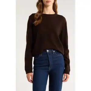 REFORMATION Cashmere Boyfriend Striped Sweater - Mole