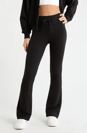 Zella Weekend French Terry Flare-leg Pants - Black