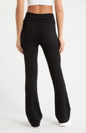 Zella Weekend French Terry Flare-leg Pants - Black