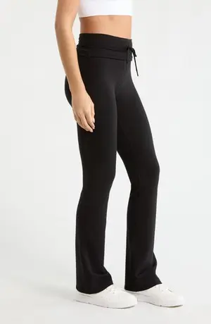 Zella Weekend French Terry Flare-leg Pants - Black