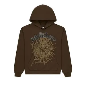 SP5DER Rhinestone Detailed Web Hoodie