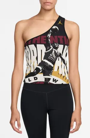 JORDAN Flight Graphic Print One-shoulder Tank
