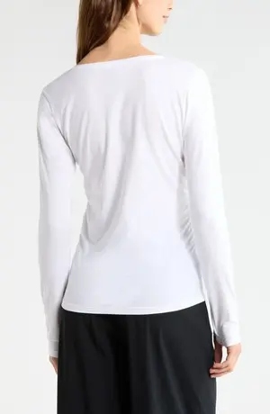 Zella Ruched Long-sleeve T-shirt - White