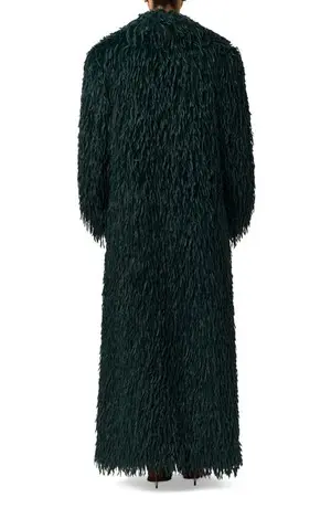 Naked Wardrobe Long Faux Feather Coat