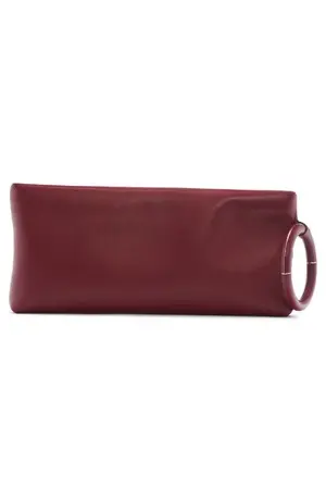 TOM FORD T-ring Leather Clutch - Ruby Red