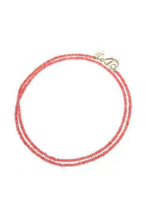 JANE WIN Double Wrap Beaded Necklace - Coral
