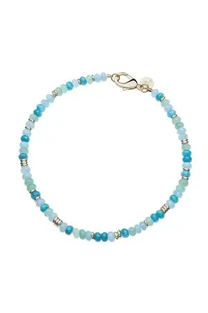 JANE WIN Gumdrop Beaded Collar Necklace - Blue