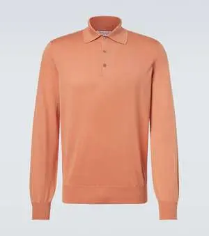 Brunello Cucinelli Cotton Polo Sweater - Orange