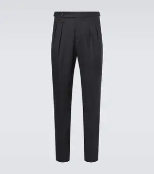 Brunello Cucinelli Virgin Wool Straight Pants - Grey