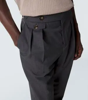 Brunello Cucinelli Virgin Wool Straight Pants - Grey