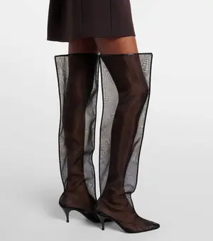 HERBERT LEVINE Mesh Knee-high Boots