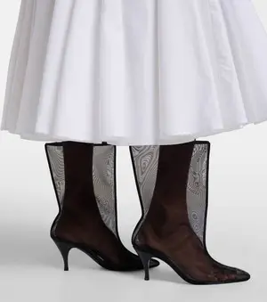 HERBERT LEVINE Mesh Mid-calf Boots