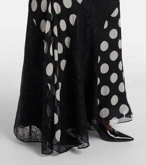 Nina Ricci Polka-dot Silk Maxi Dress