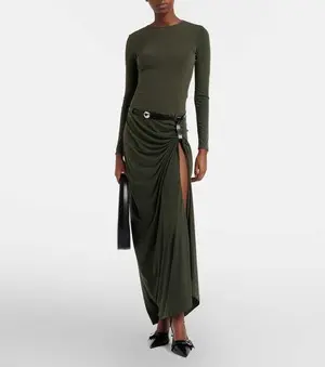Coperni Suspended Draped Jersey Gown - Green