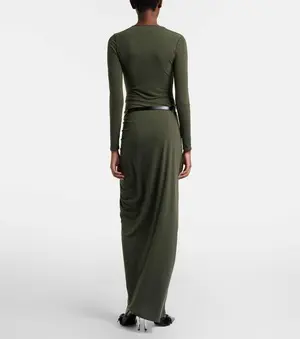 Coperni Suspended Draped Jersey Gown - Green