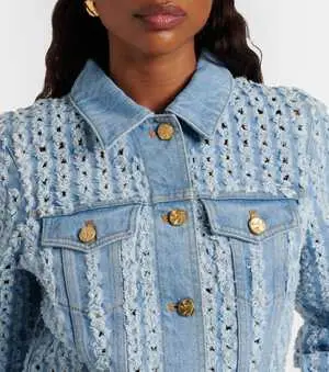 Nina Ricci Striped Denim Trucker Jacket
