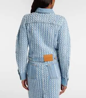 Nina Ricci Striped Denim Trucker Jacket